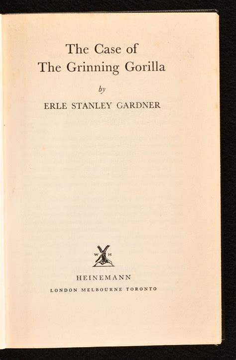 The Case Of The Grinning Gorilla By Erle Stanley Gardner Fine Cloth