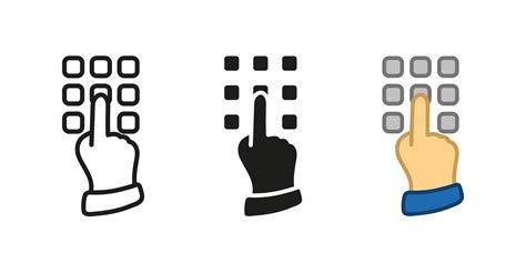 Pin Code Input Icon Pin Code Keypad With Index Finger Illustration Entering Password Symbol