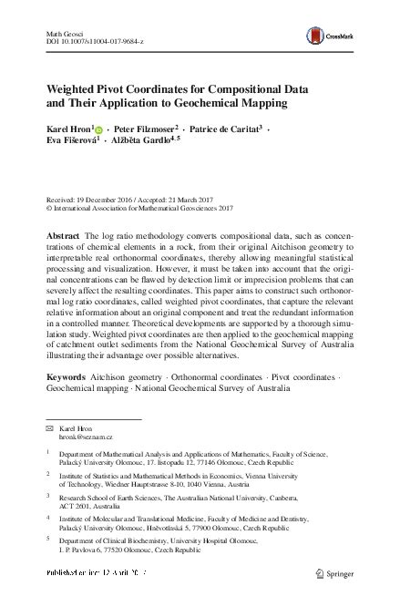 pdf weighted pivot coordinates for compositional data and their