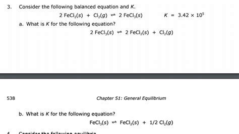 Solved 3 Consider The Following Balanced Equation And K 2