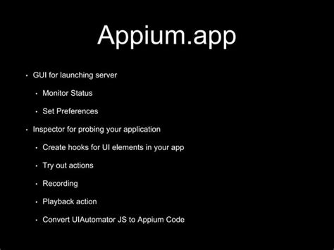 Appium Test Automation For Mobile Apps Pptx Operating Systems