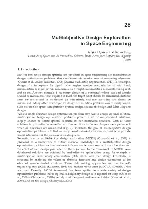 Pdf Multiobjective Design Exploration In Space Engineering Kozo