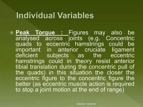 Isokinetic Techniques Type Of Exercise Pptx