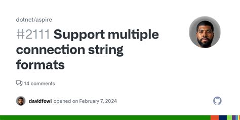 Support Multiple Connection String Formats · Issue 2111 · Dotnetaspire · Github