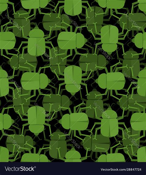 Beetle Pattern Seamless Bug Insect Background Vector Image