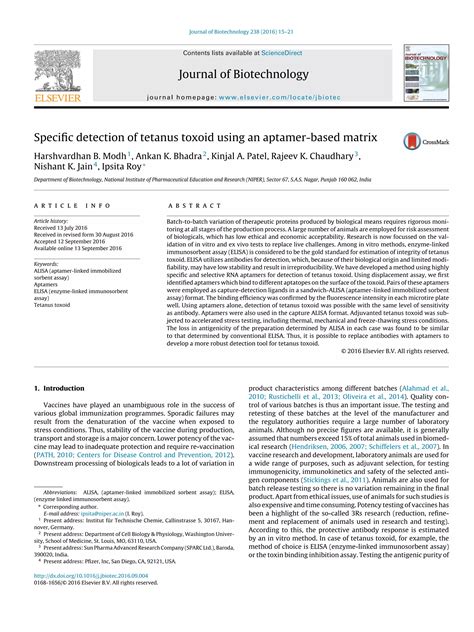 Tetanus Toxoid Paper Pdf