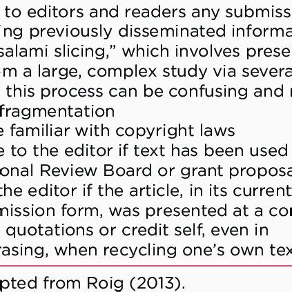 Tips For Avoiding Self Plagiarism Download Table