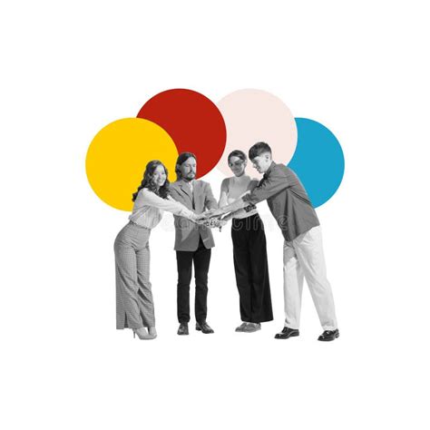 Four People Stacking Hands Together In Sign Of Teamwork And Unity Powerful Representation Of