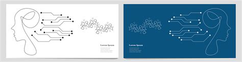추상 해군 흰색 회로 기판 기하학적 기술 배경 Ai 인공 지능 얼굴 프로필 라인 세트 건강관리와 의술에 대한 스톡 벡터 아트 및 기타 이미지 건강관리와 의술 인공지능