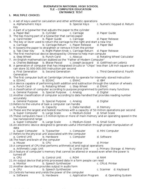 computer entrance test pdf floppy disk random access memory