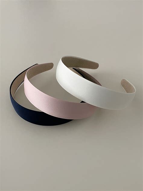 올이얼스 소프트 컬러 새틴 플랫 무지 3cm 와이드 머리띠 3color