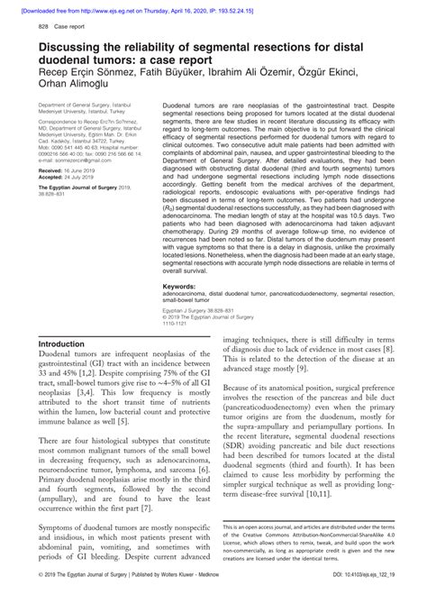 Pdf Discussing The Reliability Of Segmental Resections For Distal