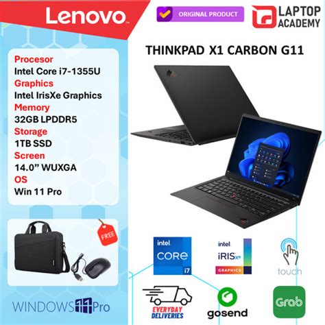 Jual Lenovo Thinkpad X1 Carbon G11 Touch I7 1355U 32Gb 1Tb Win 11 Pro PAKET ANTIGORES