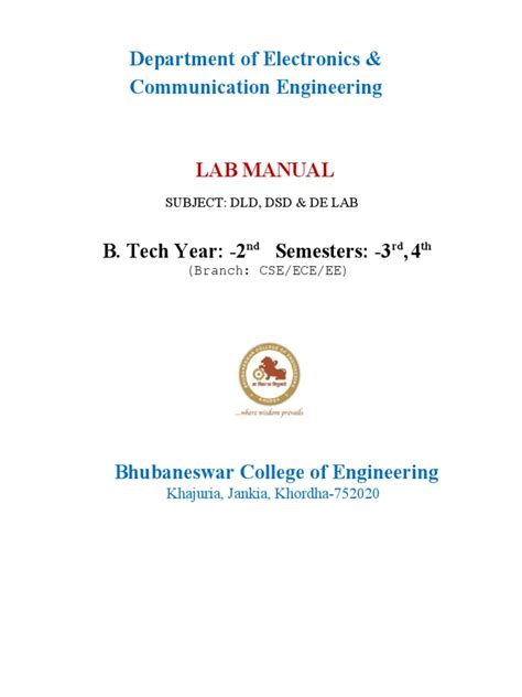 Dld De And Dsd Lab Manual Pdf Logic Gate Electronics