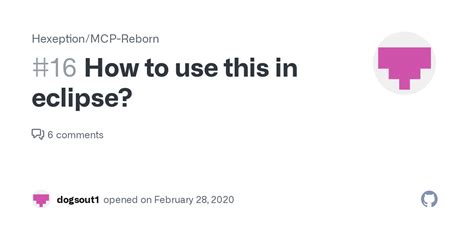 How To Use This In Eclipse · Issue 16 · Hexeptionmcp Reborn · Github