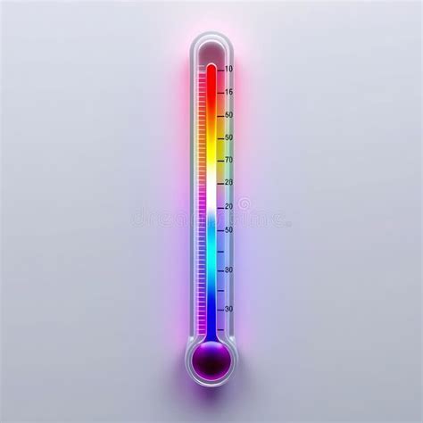 A Colorful Thermometer With A Gradient Temperature Range Displayed
