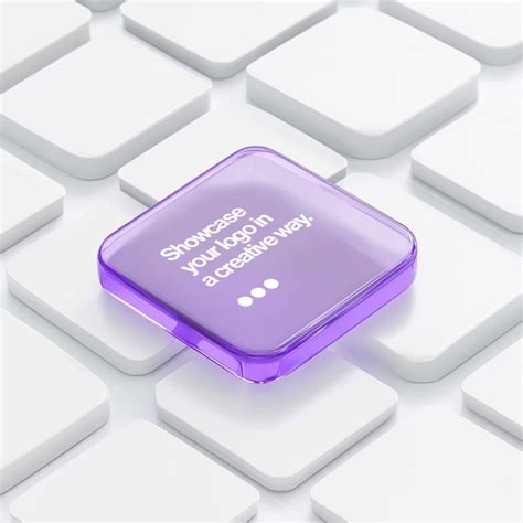 Free 3d Glass Button Logo Mockup Psd