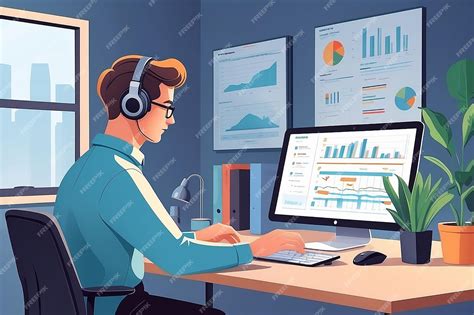 Premium Photo Aipowered Time Management Flat Vector Illustration Of Efficient Home Office