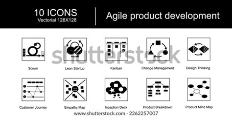 Agile Icon Set Related Product Development Stock Vector Royalty Free Shutterstock
