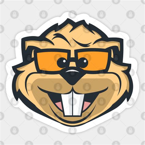 Beaver With Glasses Beaver With Glasses Sticker Teepublic