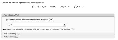 Solved Consider the initial value problem for function 𝑦y | Chegg.com