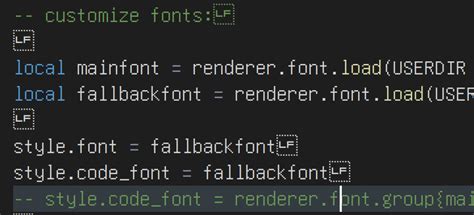 Got Lf Character In Some Font Version 210 · Issue 1164 · Lite Xl