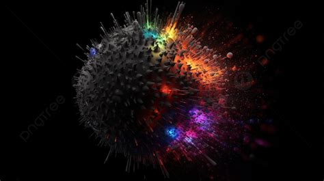 5g 기술의 고속 정보 전송을 묘사하는 3d 렌더링의 어두운 구에서 방출되는 다채로운 입자 인터넷 기술 사이버 공간 3d 기술 배경 일러스트 및 사진 무료 다운로드