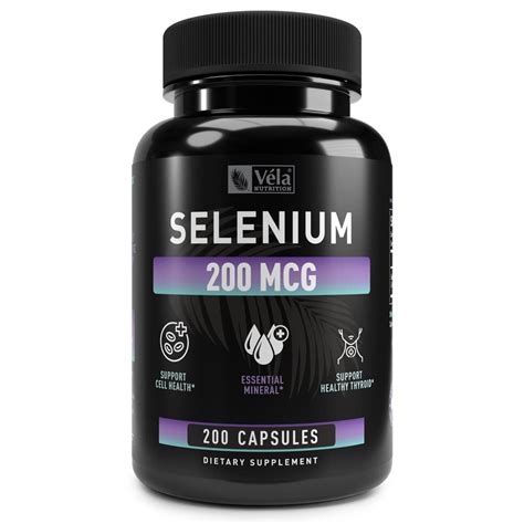 Selenium Capsule Supplement 200mcg Antioxidant Support For Immune