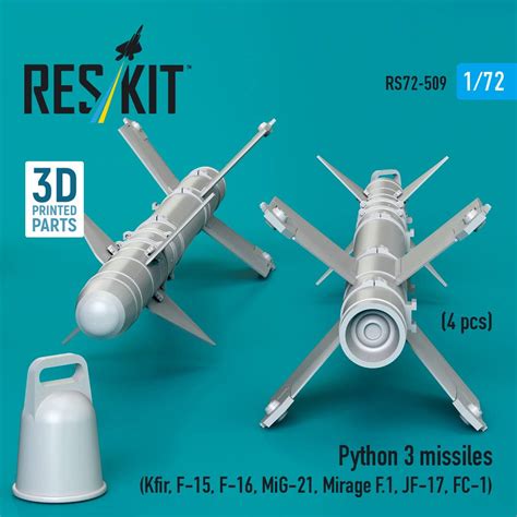 Python 3 Missiles 4 Pcs 3d Printed