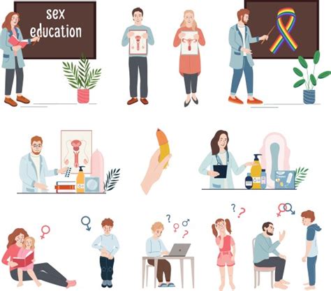 Sex Education Flat Background Royalty Free Vector Image