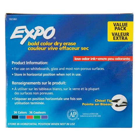 Expo 1921061 Assorted 5 Color Low Odor Chisel Tip Dry Erase Marker Set
