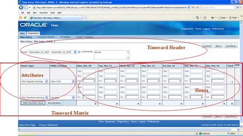 Oracle Applications Timecard Layout Modification