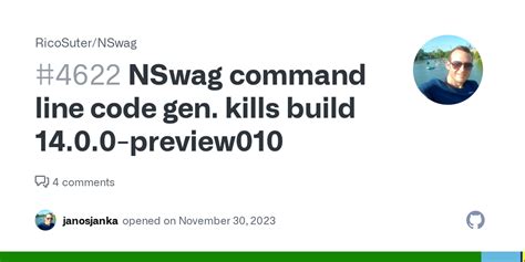 nswag command line code gen kills build 14 0 0 preview010 · issue