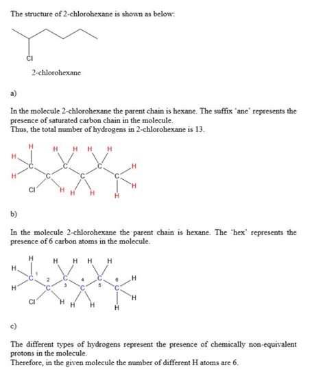 Questions About Nmr Draw The Structures Of 2 Chlorohexane And 2 Chloro 4 Methylpentane In Your