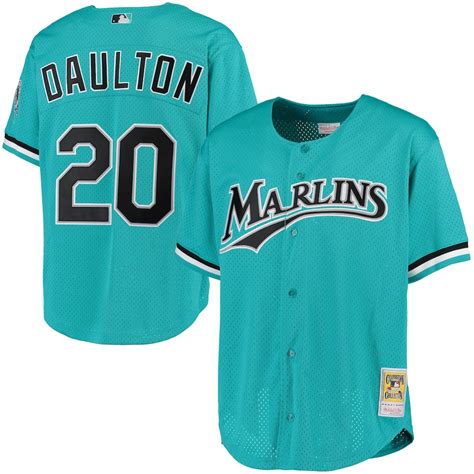 Mens Miami Marlins Darren Daulton Mitchell And Ness Teal Cooperstown