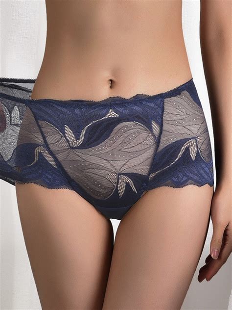 Women Sexy Lace Plain Daily Briefs Panty Zolucky
