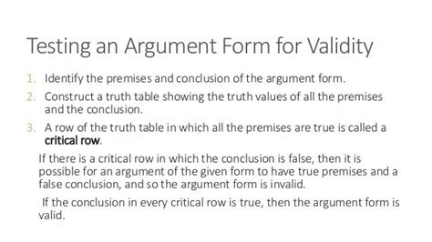 valid and invalid arguments