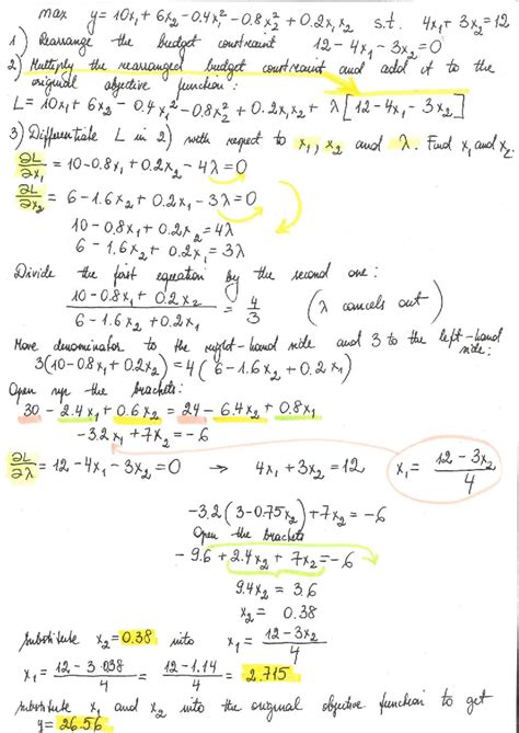 Solutions To Lagrangian Optimization Budget Constraint Analysis Studocu