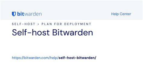 Self Host Bitwarden Bitwarden
