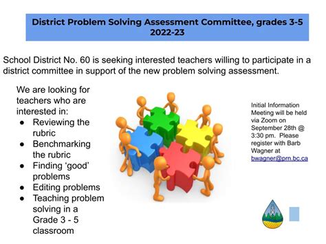District Problem Solving Assessment Committee School District 60