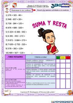 Operaciones Combinadas Worksheets And Online Exercises