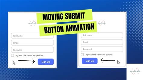 Moving Submit Button Annimation Using Html Css Js Web Development Full
