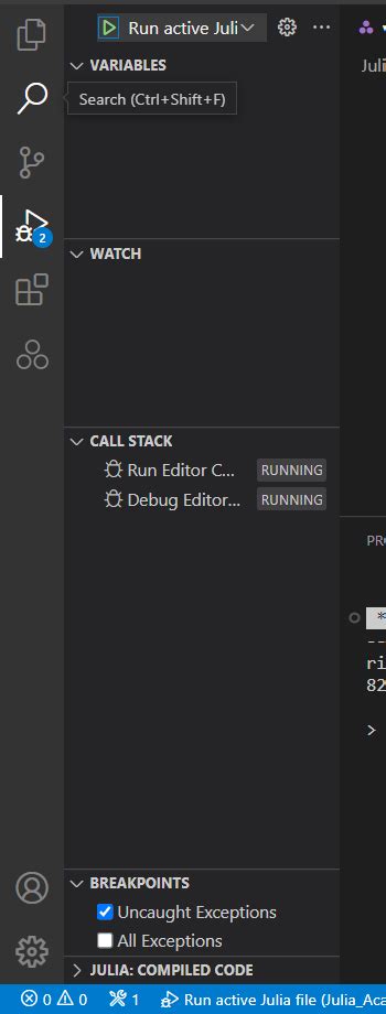 Vs Code And Julia Unable To Run Julia Applications Via Ctrlf5 Stack Overflow