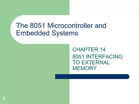 the 8051 microcontroller and embedded systems pptx