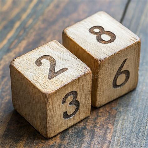 Wooden Cubes With Numbers On A Wooden Background Business Concept