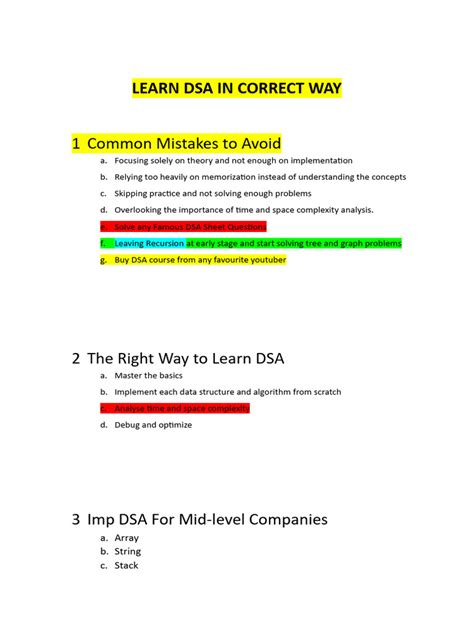 Learn Dsa In Correct Way Pdf