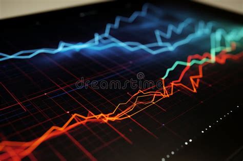 Visualizing Data With A Graph Showcasing Black Blue And Red Stock