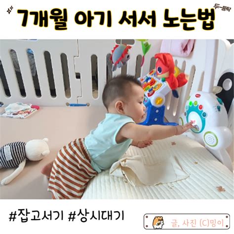 생후 7개월 아기 잡고 서는 시기 노는 방법 네이버 블로그