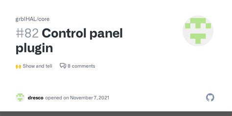 Control Panel Plugin · Grblhal Core · Discussion 82 · Github