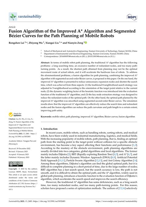 Pdf Fusion Algorithm Of The Improved A Algorithm And Segmented